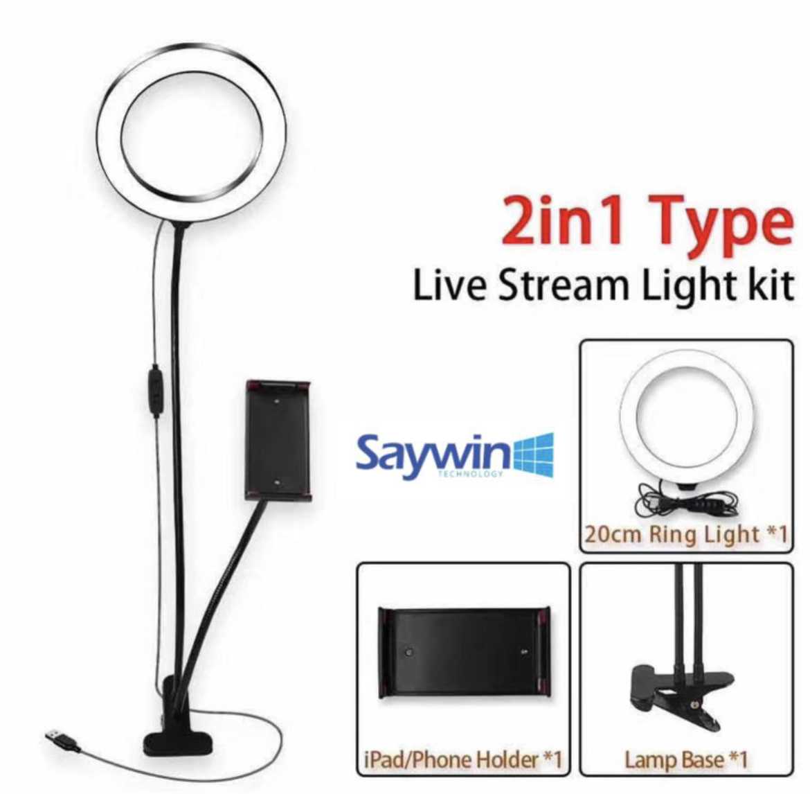 Saywin 2in1 Type Live Stream Light Kit - imsanelektronik.com.tr