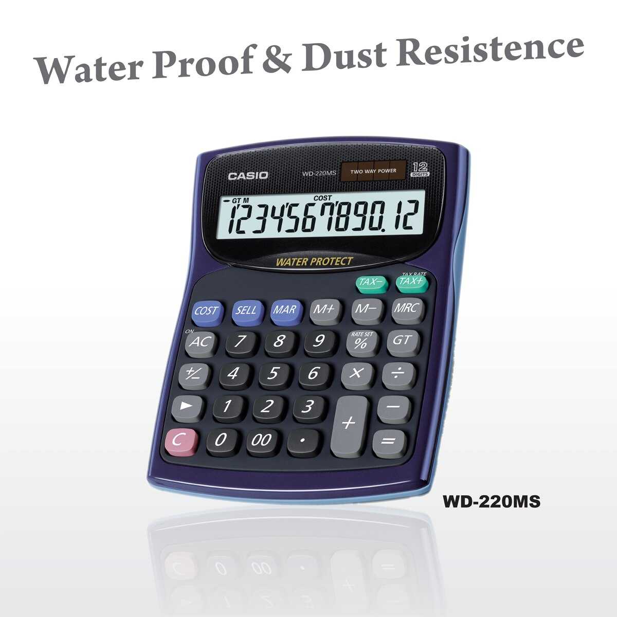 Casıo WD-220 MS 12 Haneli WaterProof Su Geçirmez Hesap Makinesi ...